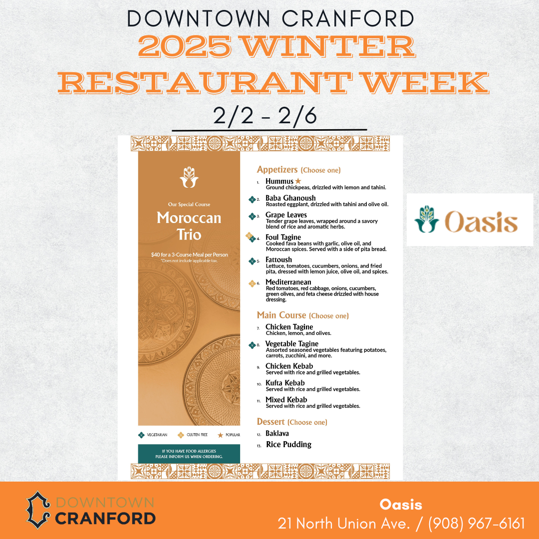 Winter Restaurant Week Menus Are Here! - Downtown Cranford